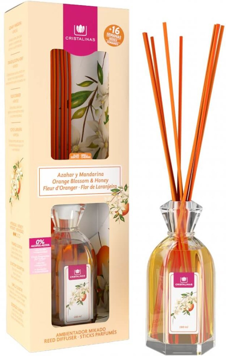 Cristalinas Reed Diffuser Orange Blossom & Honey 35ml – Rosera